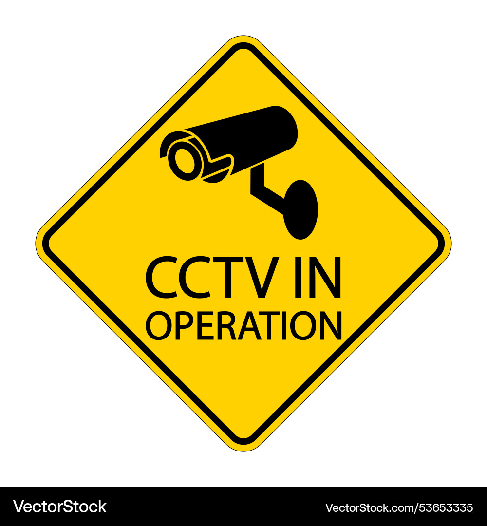 Cctv surveillance warning sign graphic design Vector Image