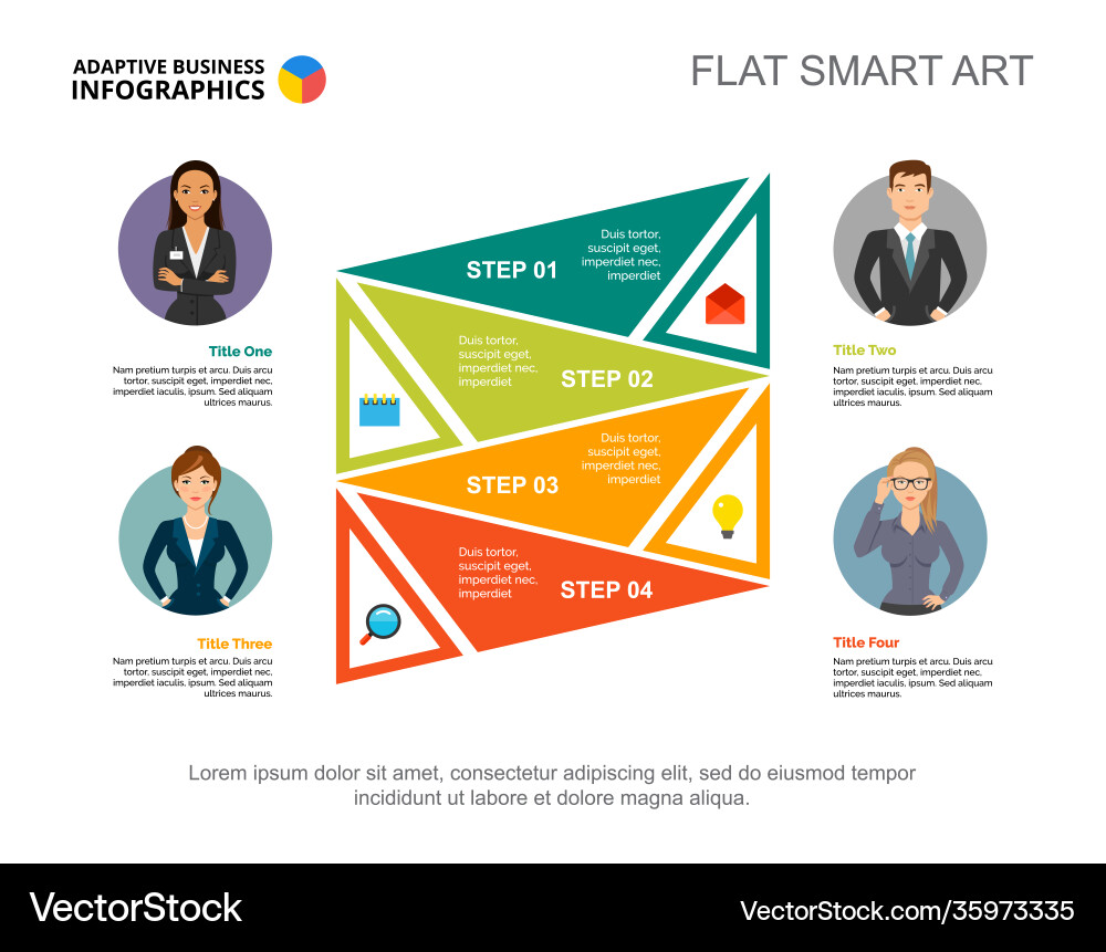 Four step chart editable template Royalty Free Vector Image
