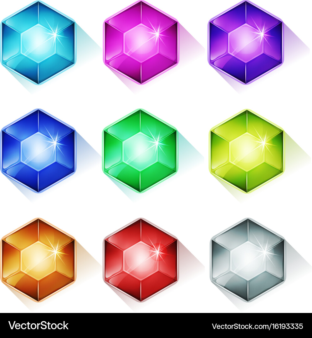 Glossy Gemstone Icons Royalty Free Vector Image