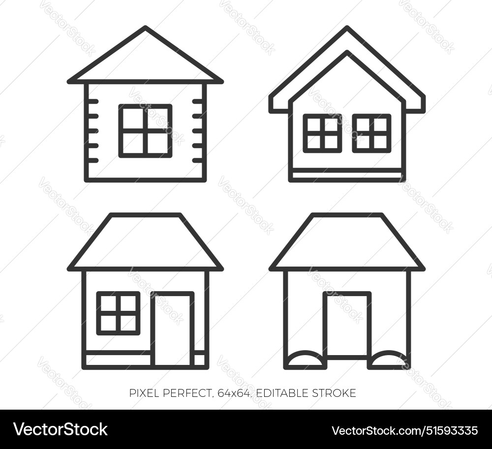 House line icons Royalty Free Vector Image - VectorStock