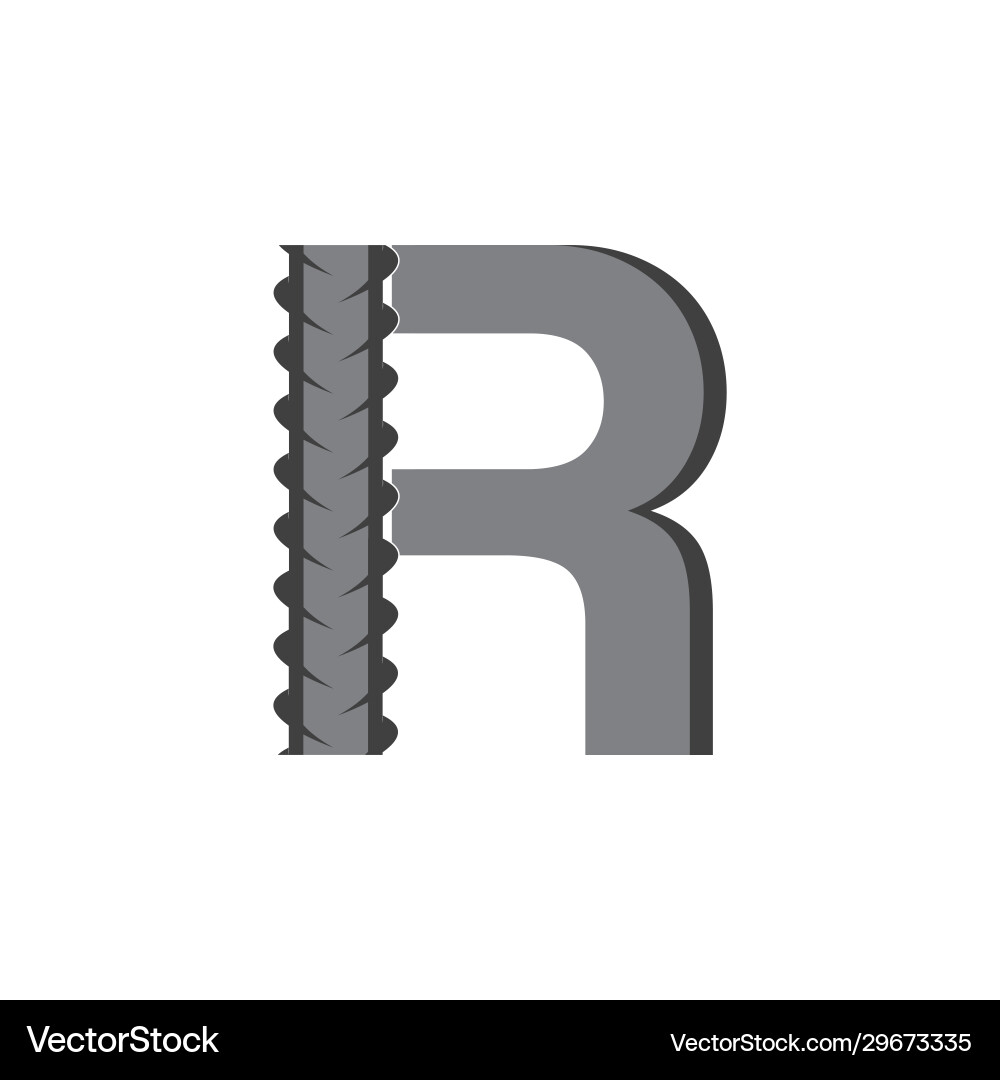 Letter r rebar services logo Royalty Free Vector Image