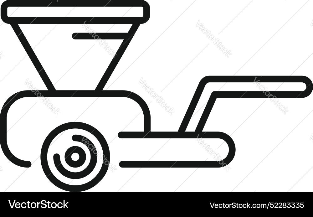 Manual seeding machine spreading seeds on field Vector Image