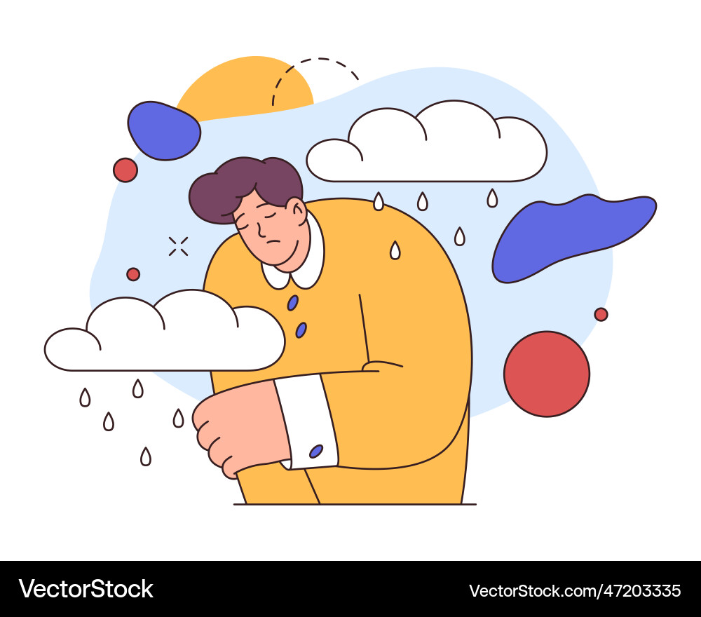 Mental health problem man in depression Royalty Free Vector
