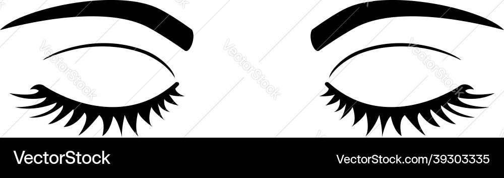 Simple beautiful female human eyes closed Vector Image