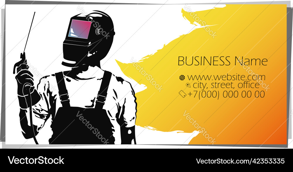 Welder worker with a welding machine in his hand Vector Image