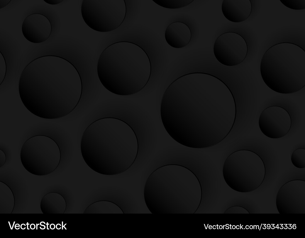 3d black circles embossed seamless pattern Vector Image