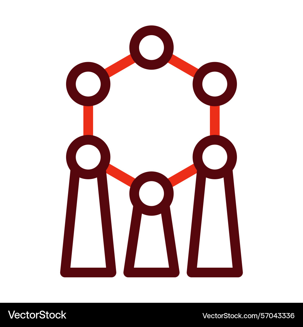 Atomium thick line two color icons for personal Vector Image