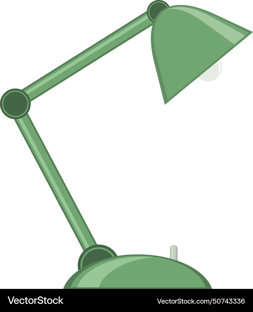 Desk lamp office home light cartoon icon Vector Image