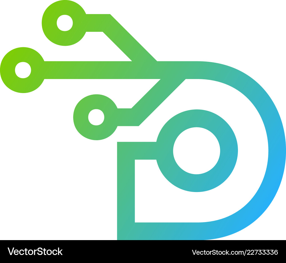 Digital D Icon - Letter D Logo Royalty Free Vector Image