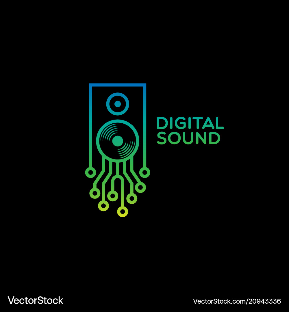 Digital Sound Logo Template Royalty Free Vector Image