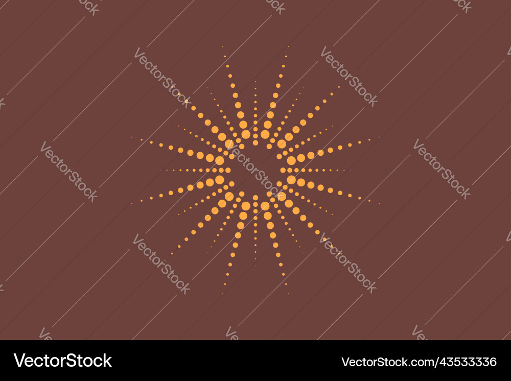 Dotted sun rays vintage sunburst background logo Vector Image