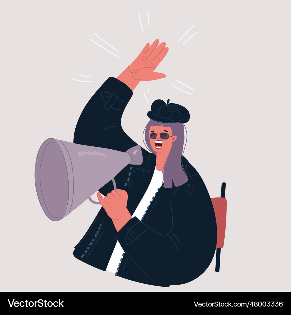 Female film director Royalty Free Vector Image