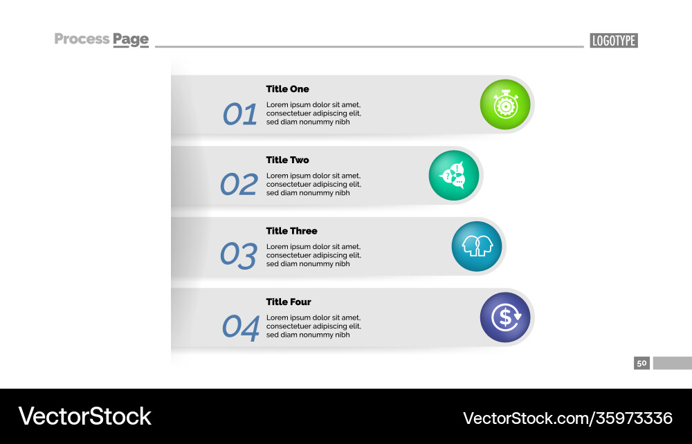 Four steps business approach process chart Vector Image