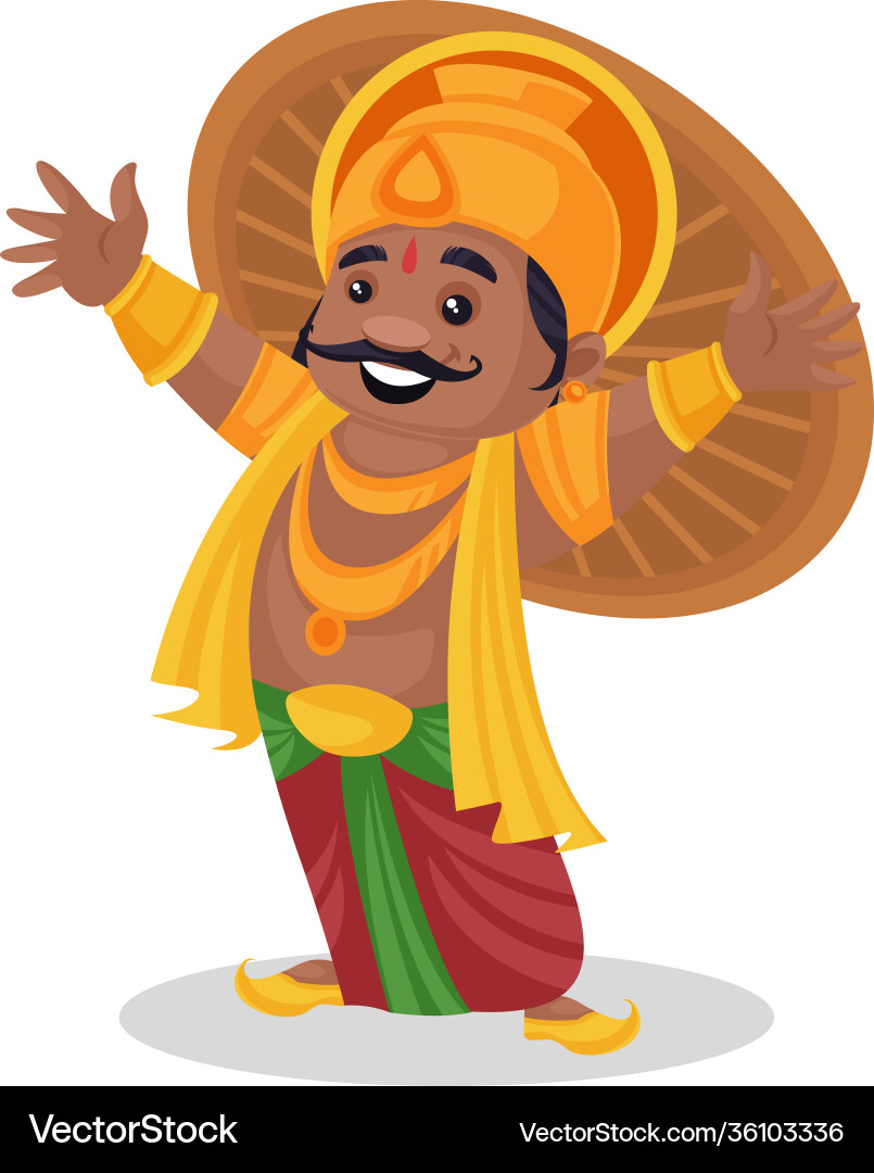King mahabali cartoon Royalty Free Vector Image
