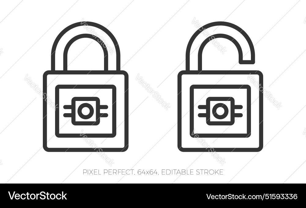 Lock line icons Royalty Free Vector Image - VectorStock