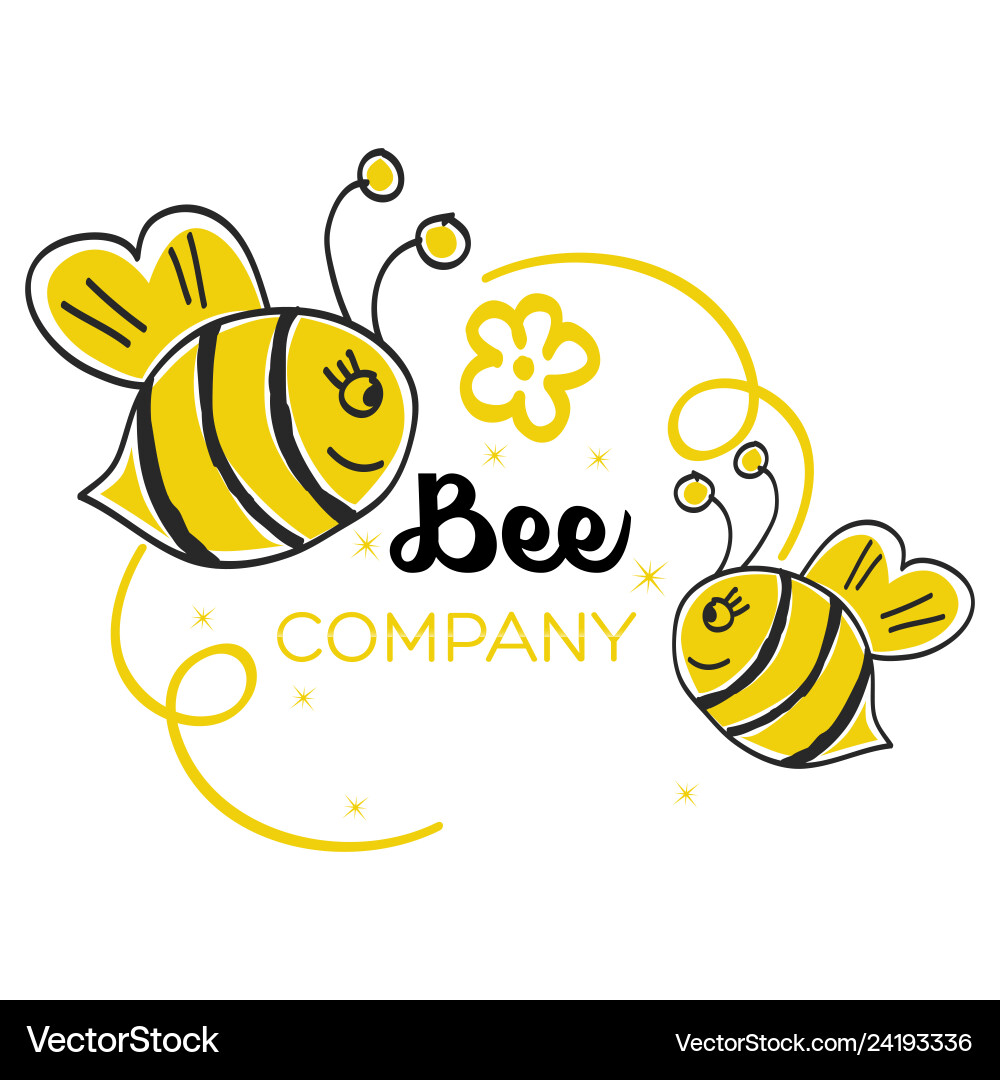 Modern bee logo Royalty Free Vector Image - VectorStock
