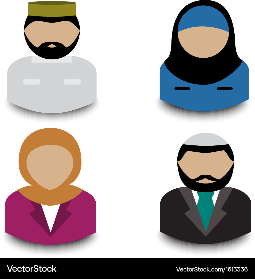 Muslim avatars Royalty Free Vector Image - VectorStock