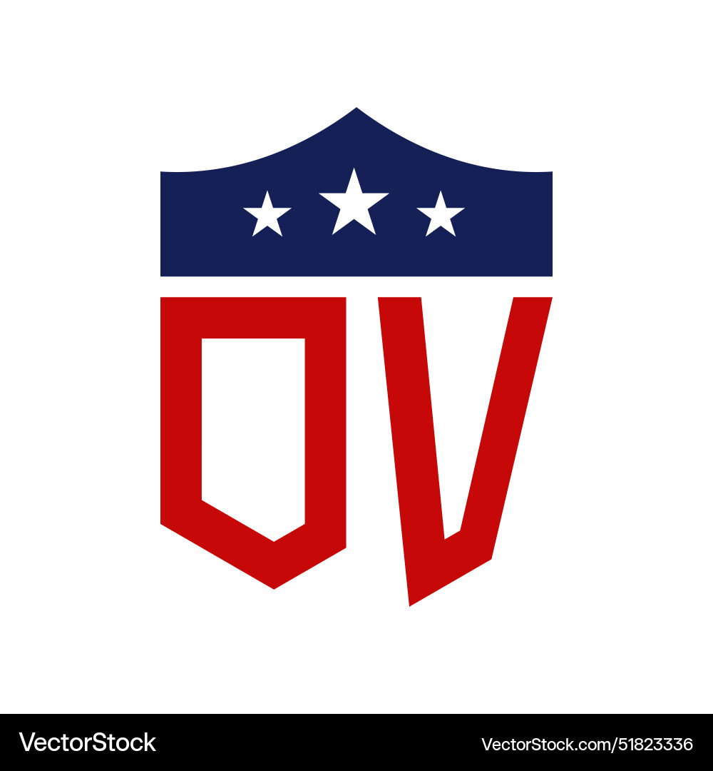 Patriotic ov logo design letter Royalty Free Vector Image