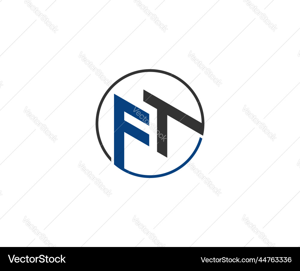 Simple rounded initial letter ft logo design Vector Image