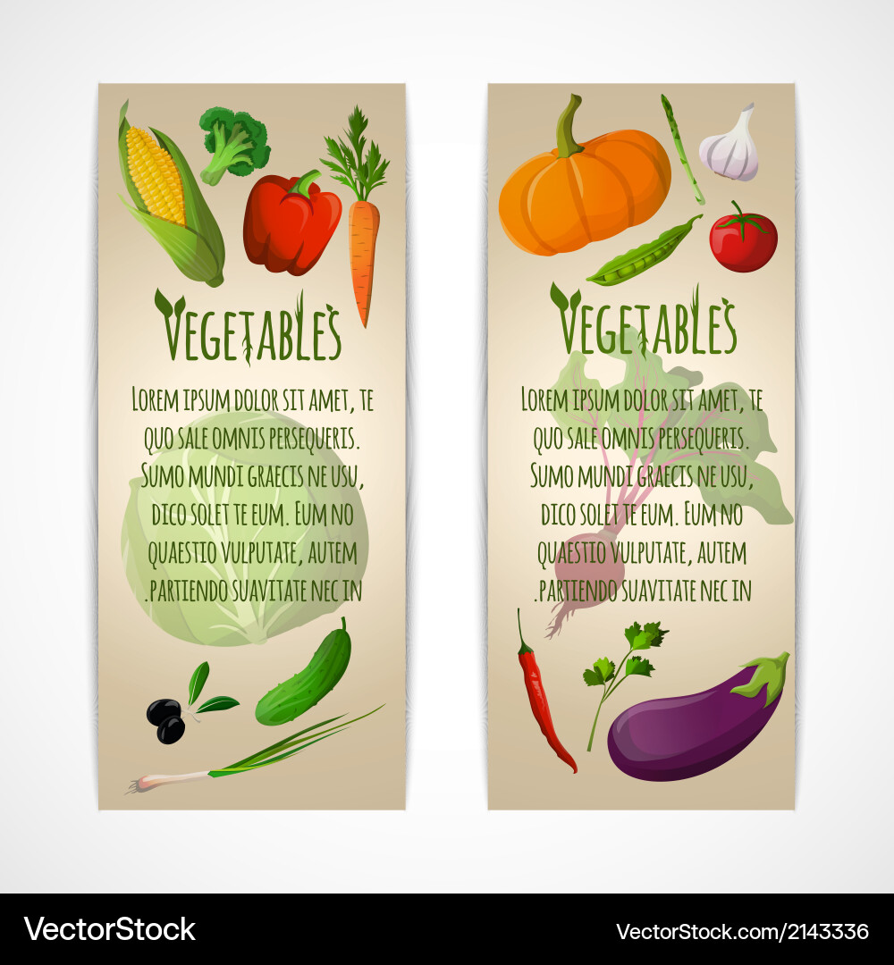 Vegetables vertical banners Royalty Free Vector Image