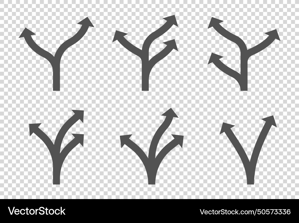 Way direction arrow sign icon set Royalty Free Vector Image