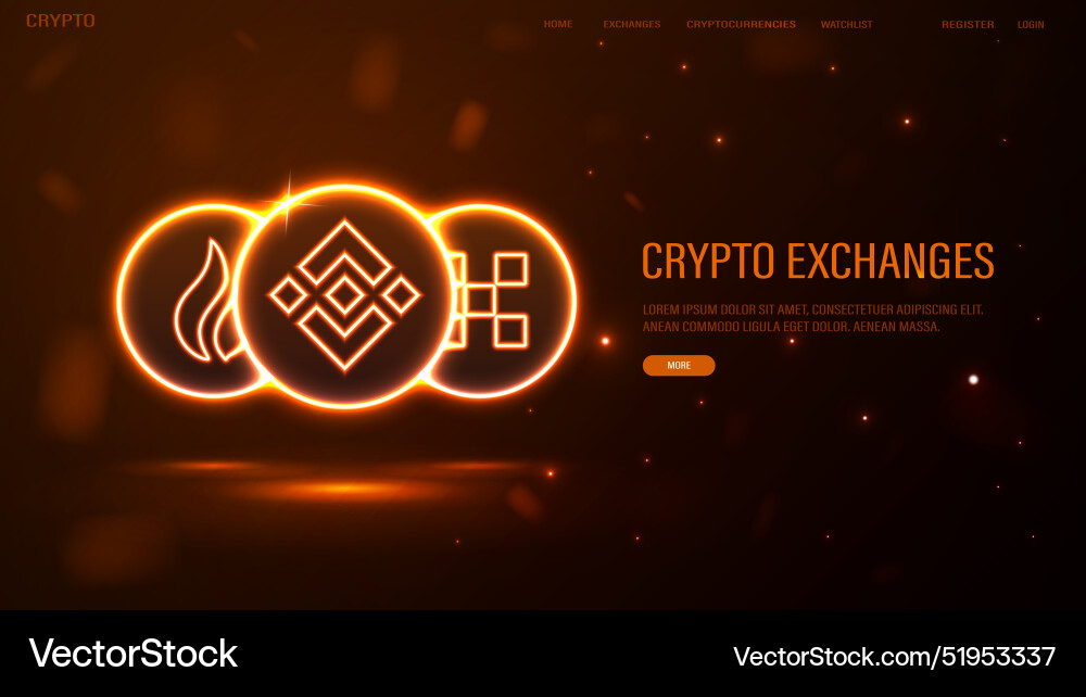 A web banner with shiny neon logos Royalty Free Vector Image