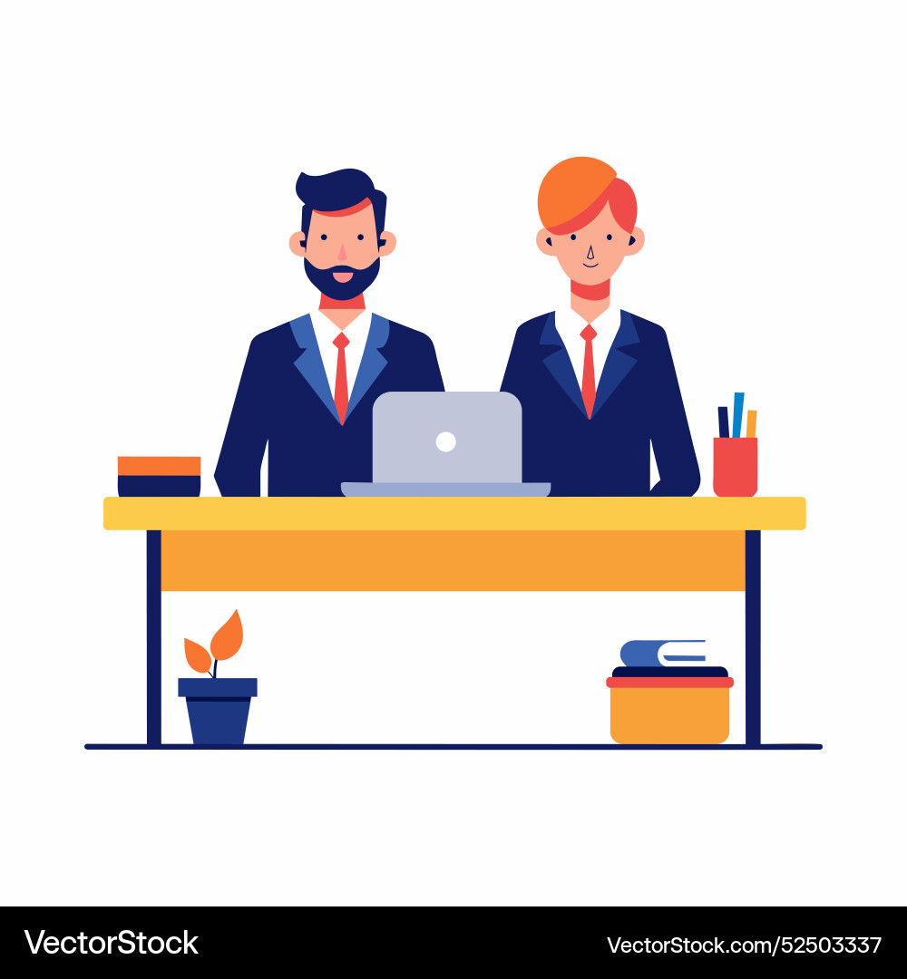 An office desk Royalty Free Vector Image - VectorStock