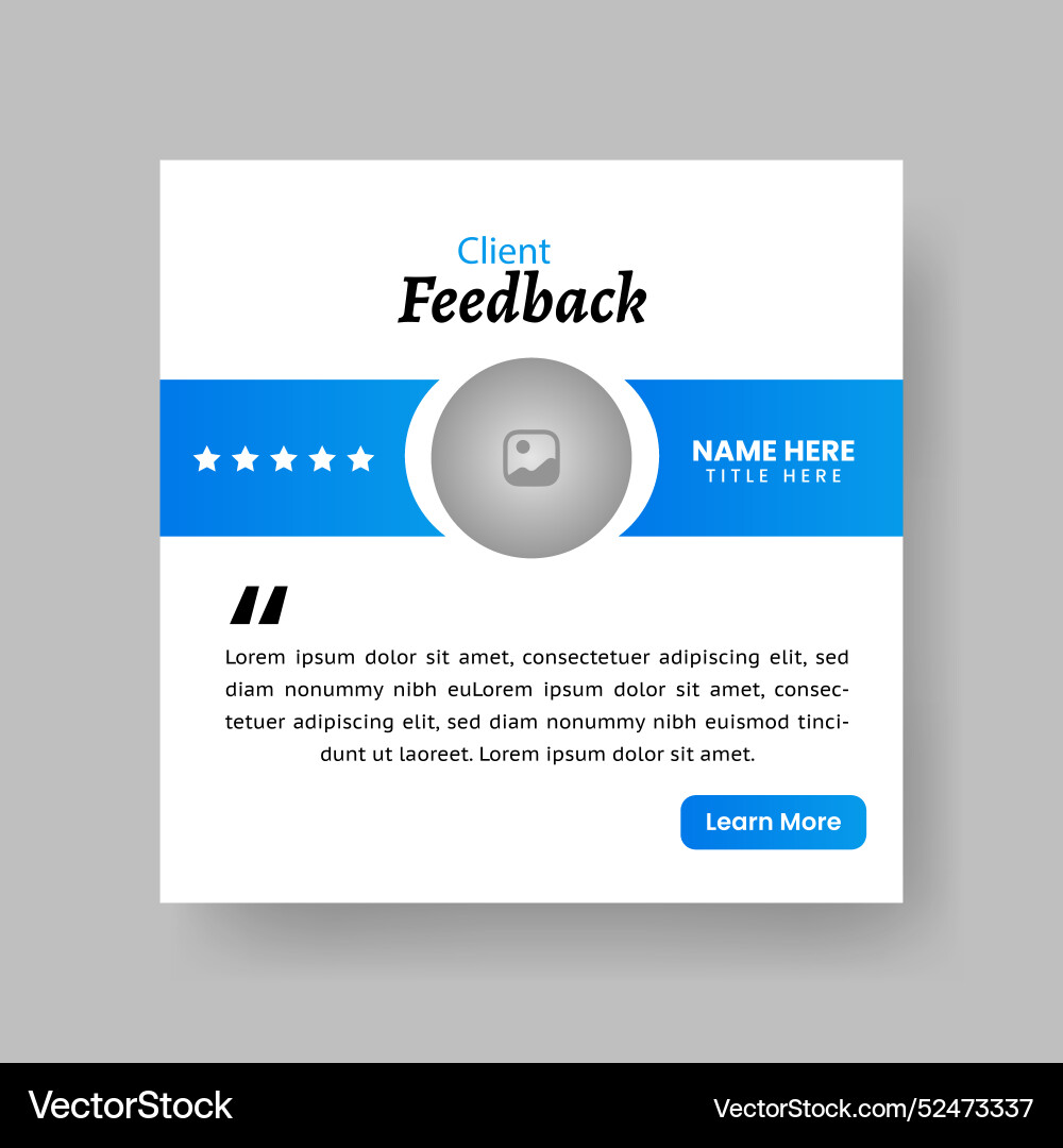 Client or customer testimonial social media post Vector Image