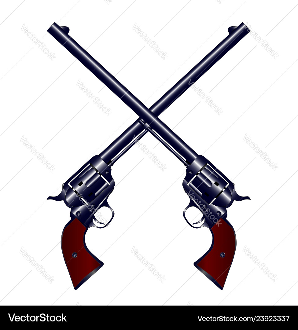 Crossed guns Royalty Free Vector Image - VectorStock