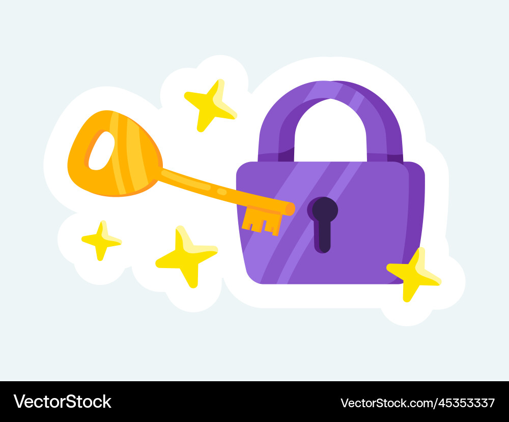 Cryptography key and padlock cryptocurrency Vector Image