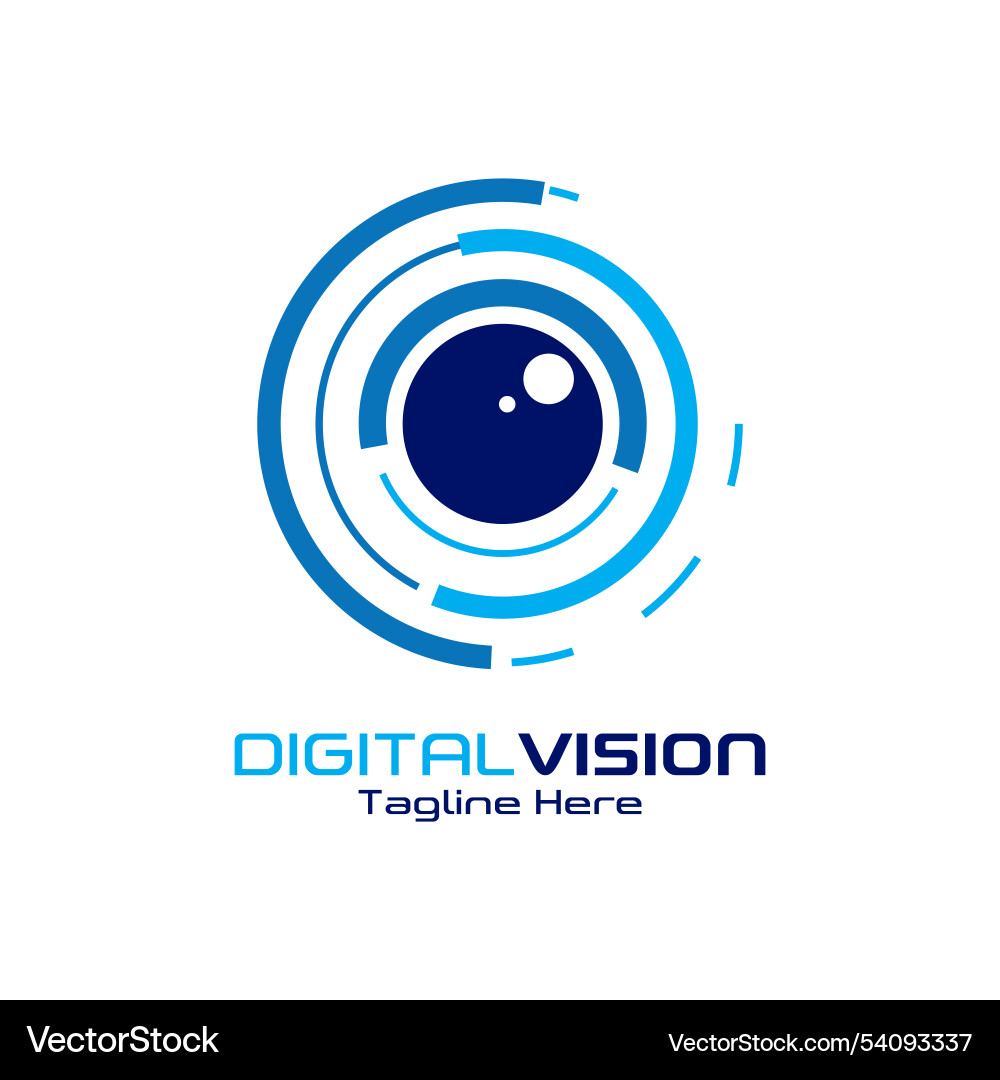 Digital vision logo design template Royalty Free Vector