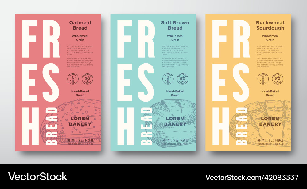 Fresh baked bread abstract packaging design Vector Image