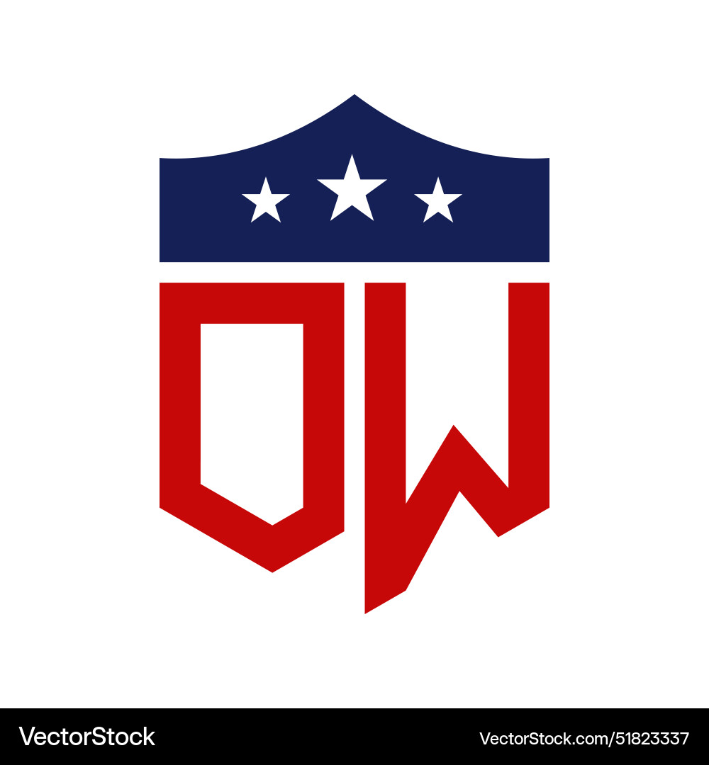 Patriotic ow logo design letter Royalty Free Vector Image