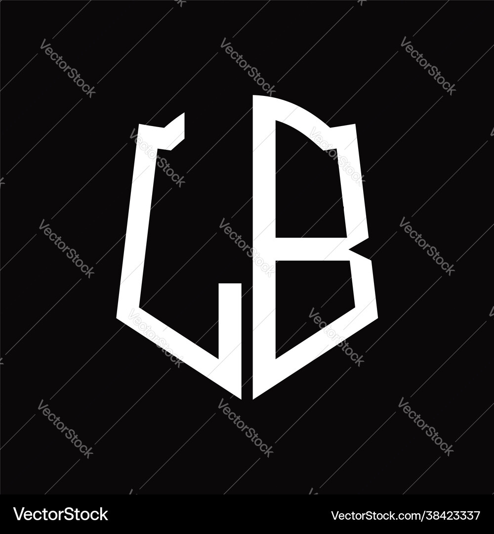 Shield Monogram Logo - LB Initials Royalty Free Vector Image