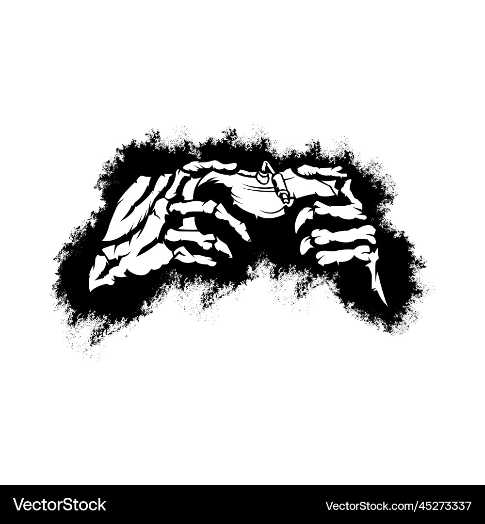 Skull gamer with joystick design background Vector Image