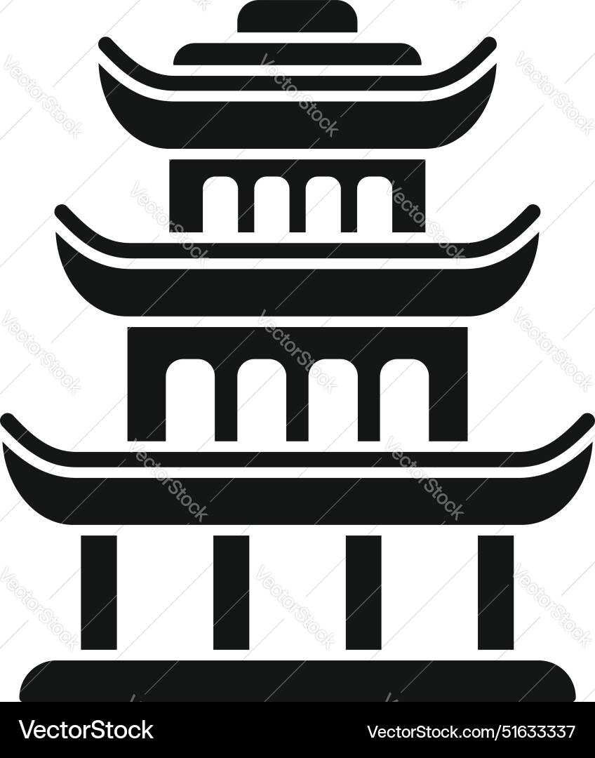 Traditional asian pagoda building standing Vector Image