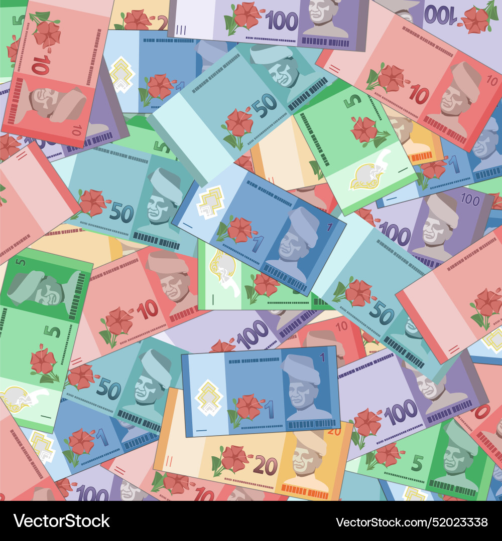 Background full of malaysia ringgit Royalty Free Vector