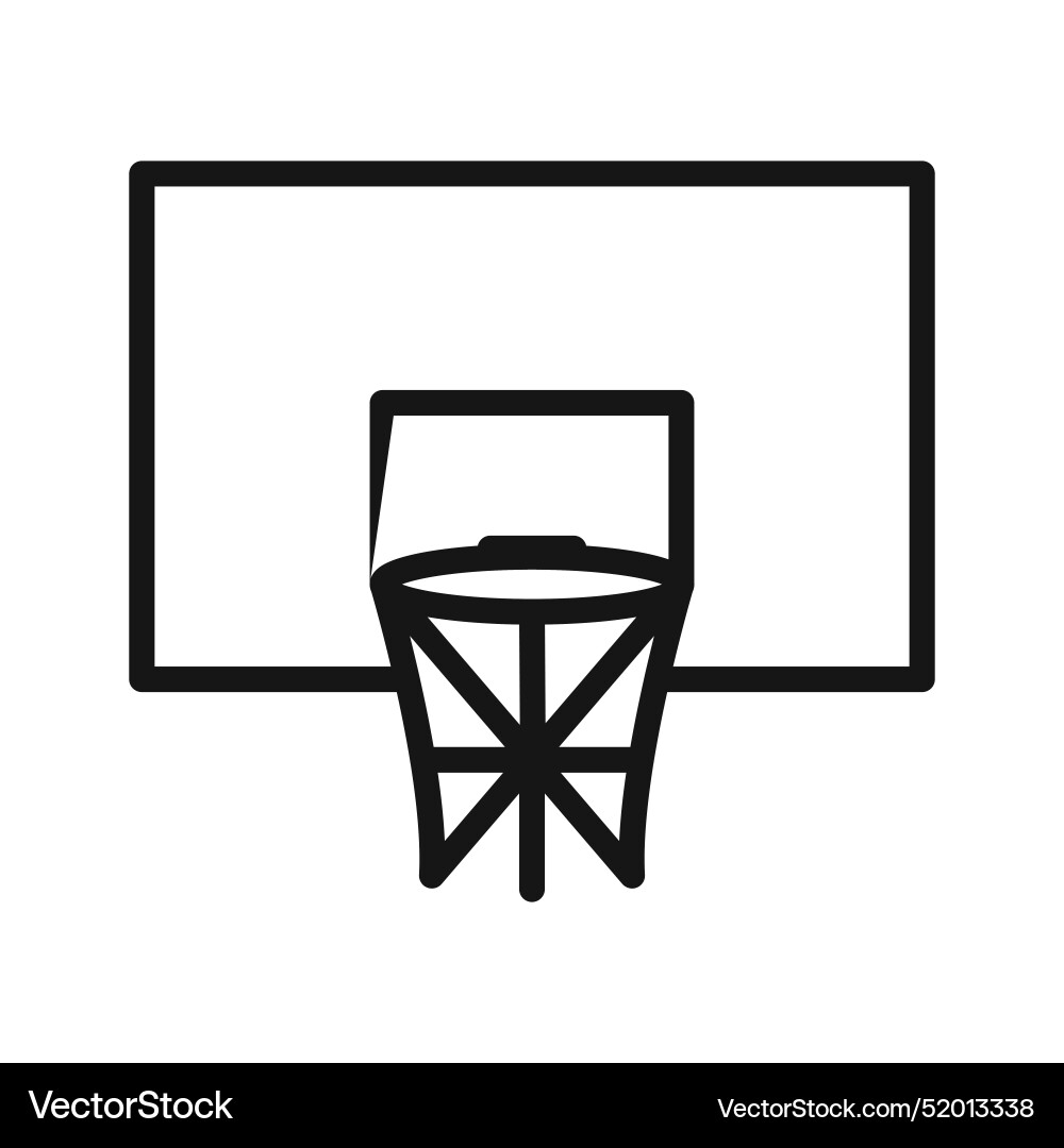 Basketball hoop icon black line art Royalty Free Vector