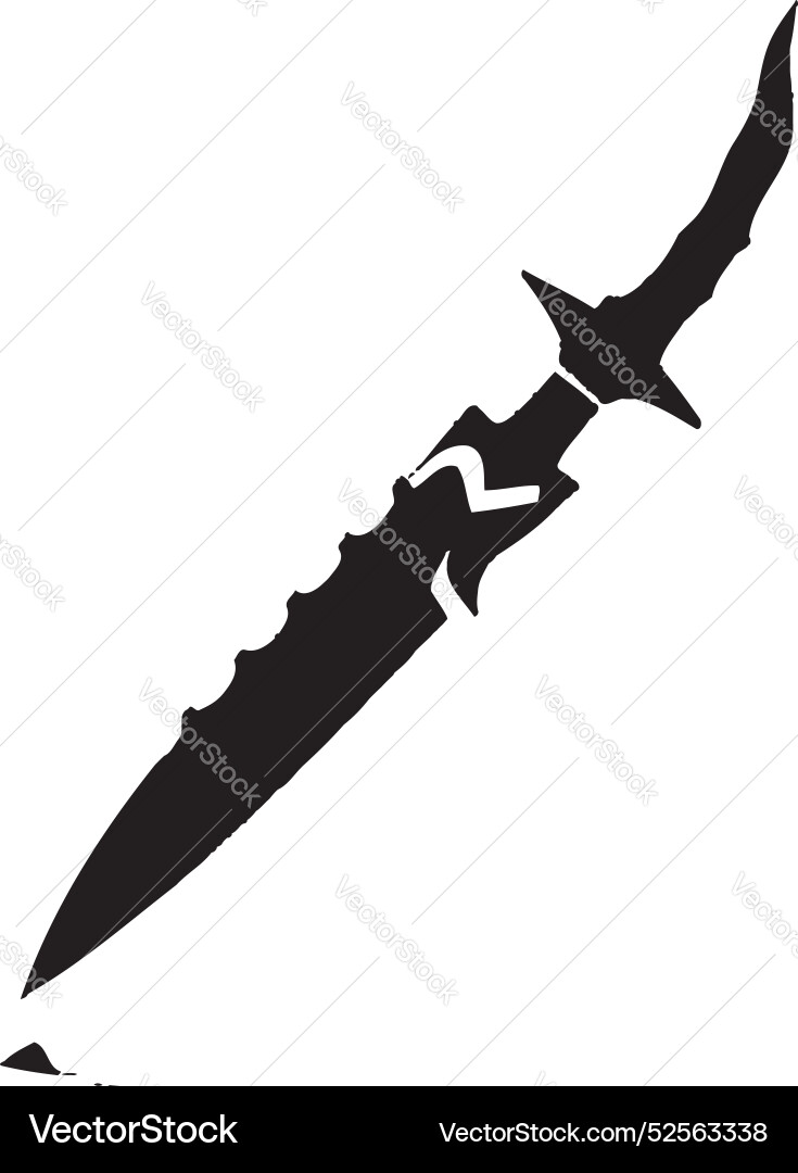 Chic covert cutlass modern blade graphic noir Vector Image