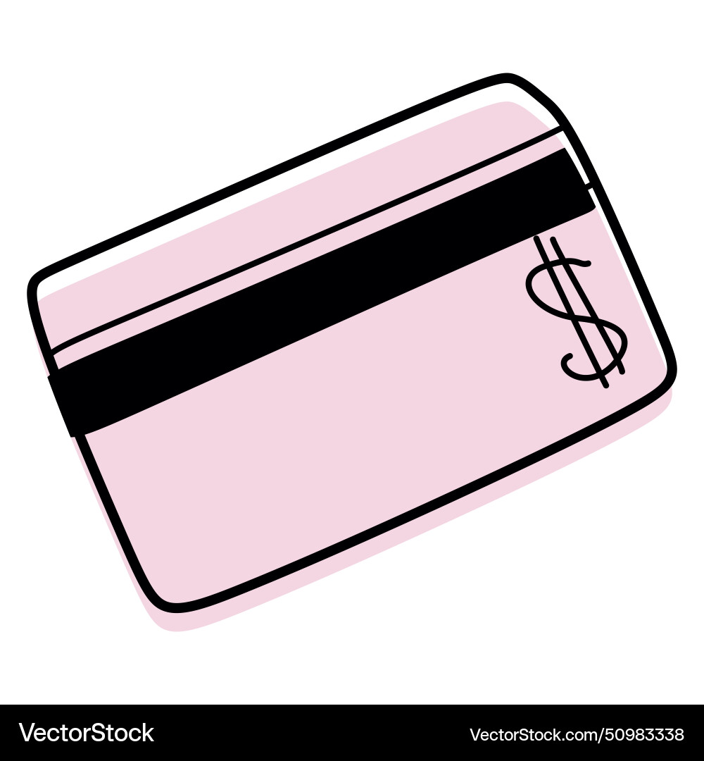 Credit card doodle outline Royalty Free Vector Image