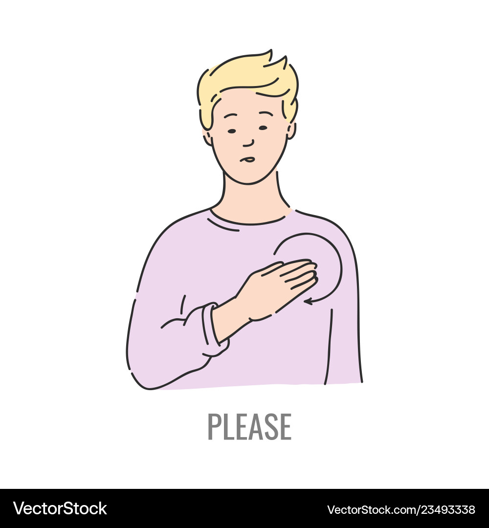 Deaf mute sign language character gesture Vector Image