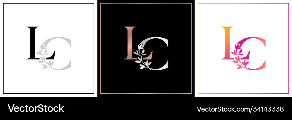 Lc monogram initial wedding logo company Vector Image