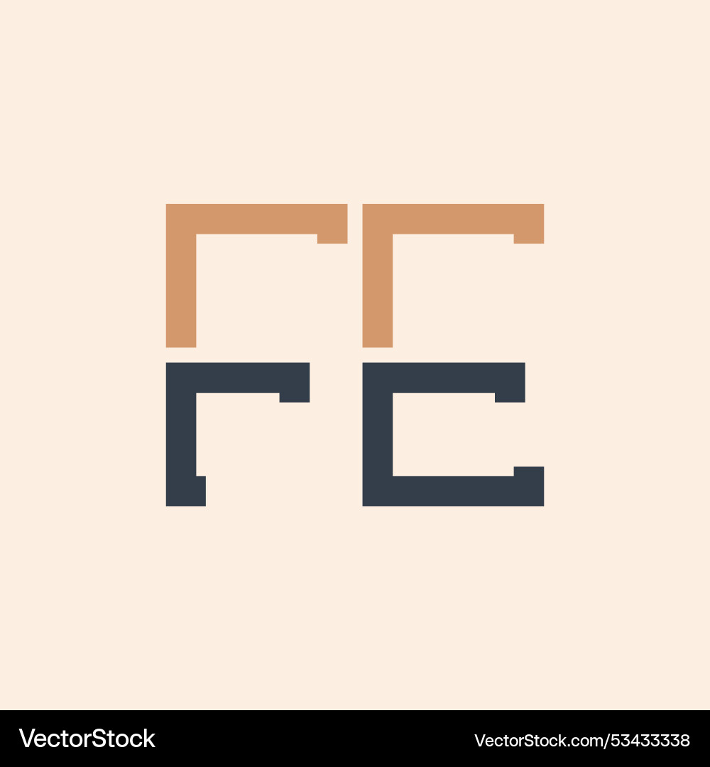 Modern fe letter logo design creative Royalty Free Vector