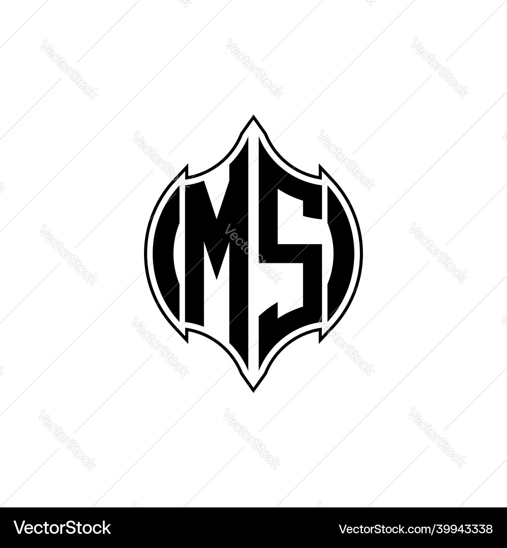 Ms logo monogram geometric shield shape style Vector Image