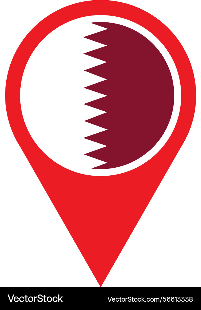 Qatar flag pin map location Royalty Free Vector Image