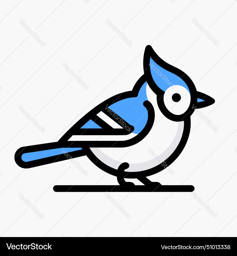 Simple blue jay Royalty Free Vector Image - VectorStock