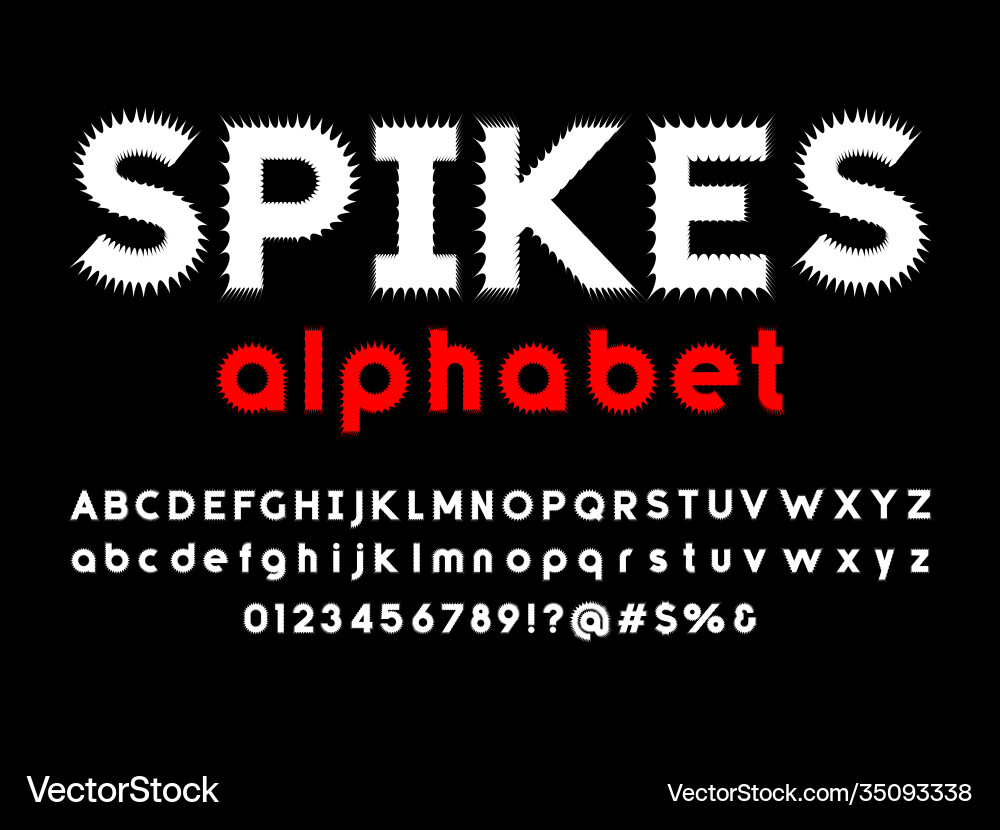 Spikes font Royalty Free Vector Image - VectorStock