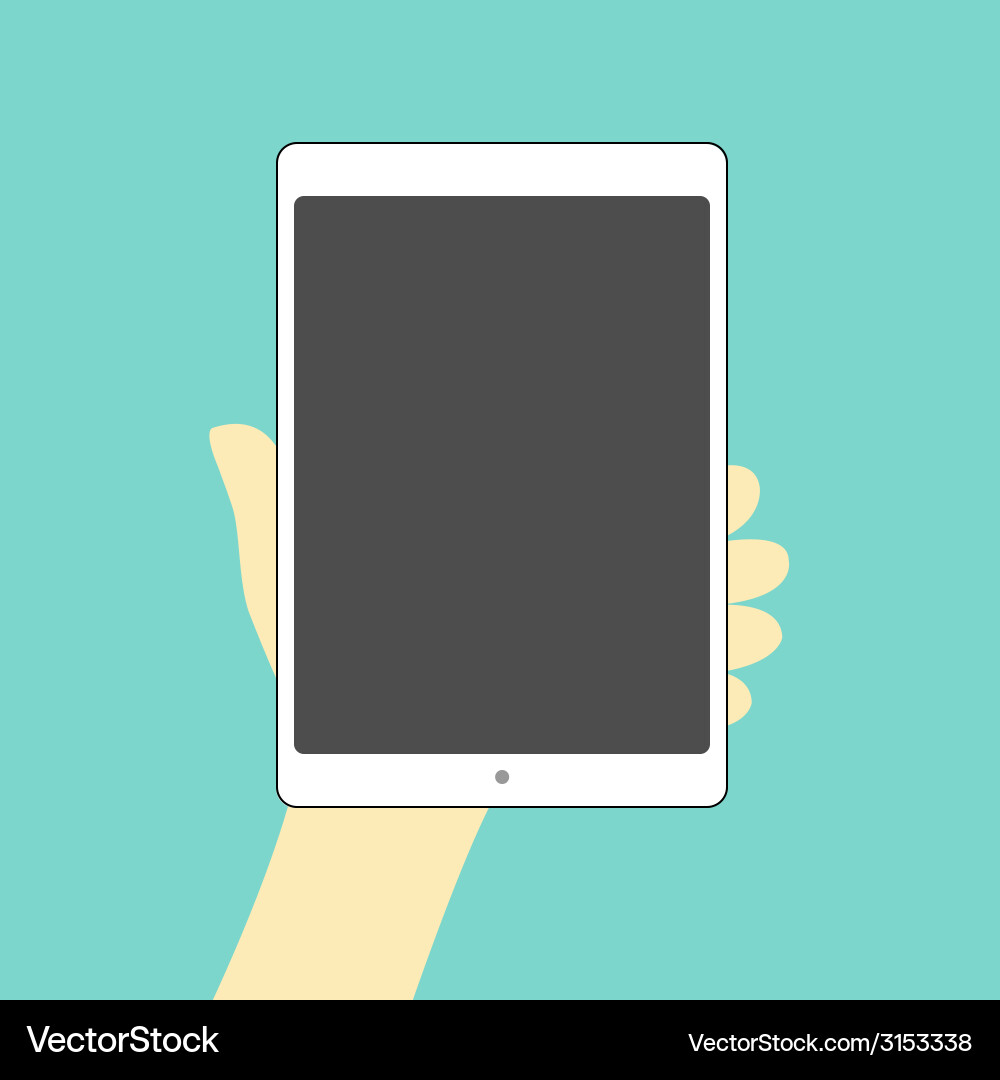 Tablet hand Royalty Free Vector Image - VectorStock
