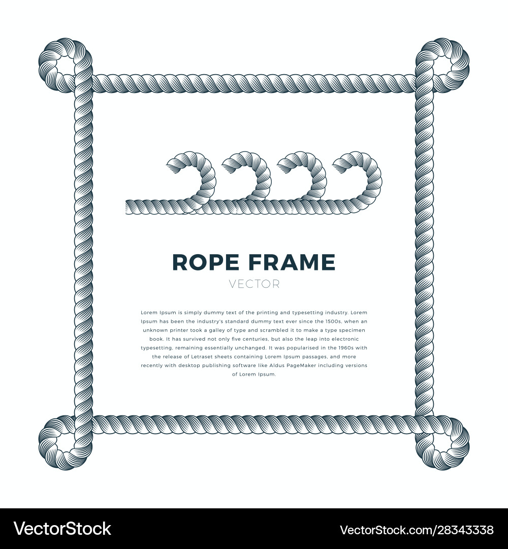 White Rope Border with Knots Royalty Free Vector Image