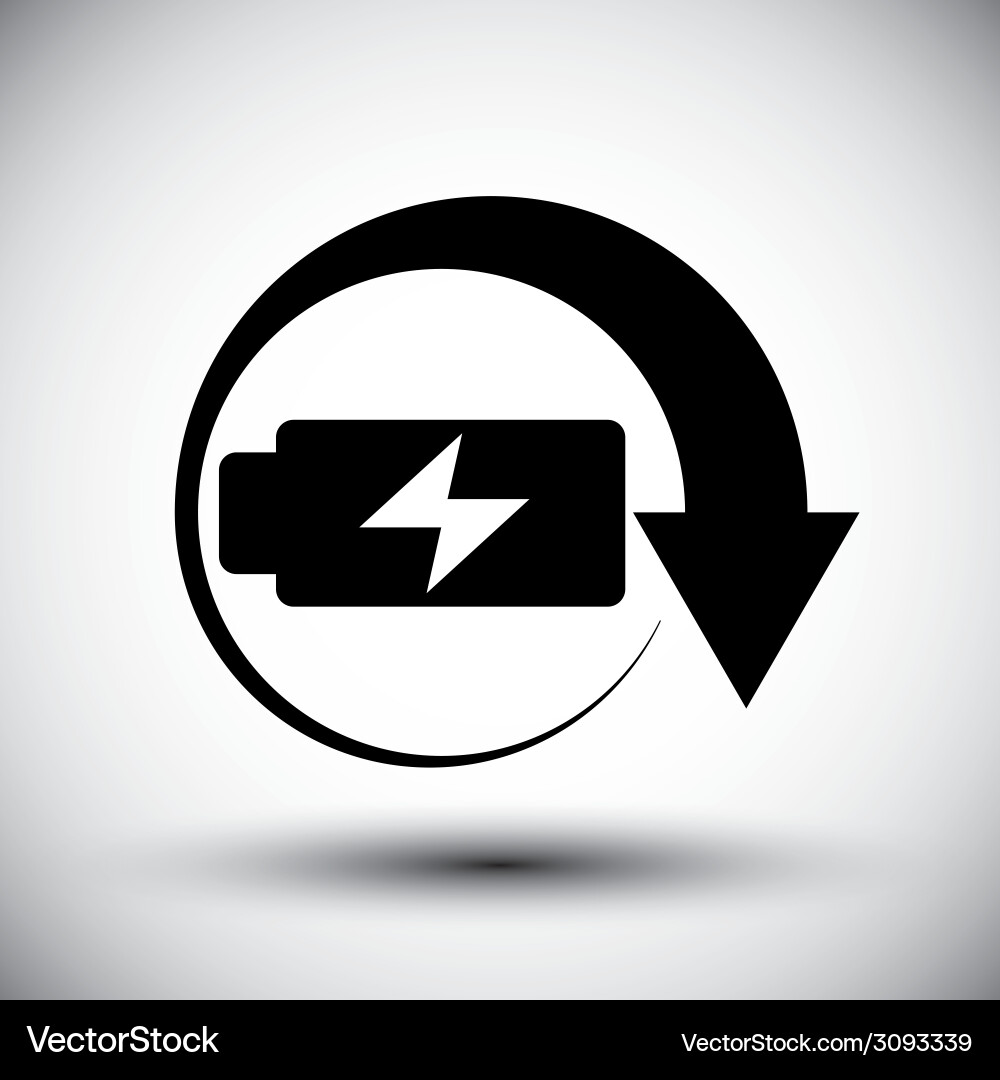 Batterie-simplistische Symbol Lade-Anzeige Symbol Vektorbild